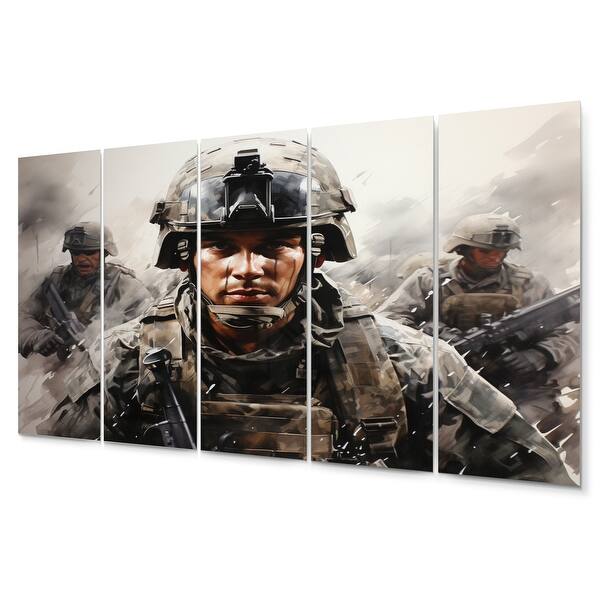 Designart "Military In The Line II" Army Wall Art Prints Set - Bed Bath & Beyond - 39909417
